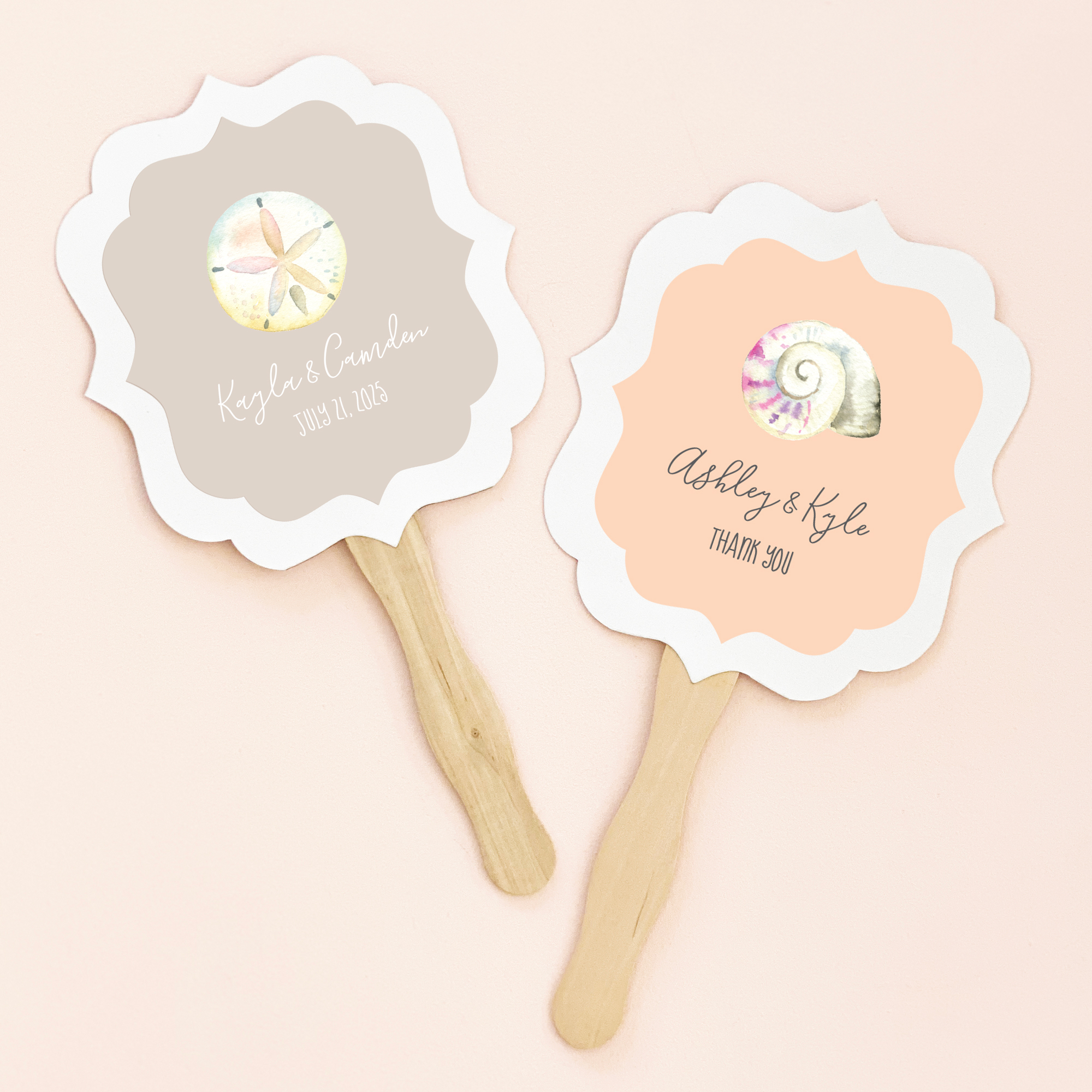 Wedding Favorites: Personalized Tropical Beach Paddle Fans
